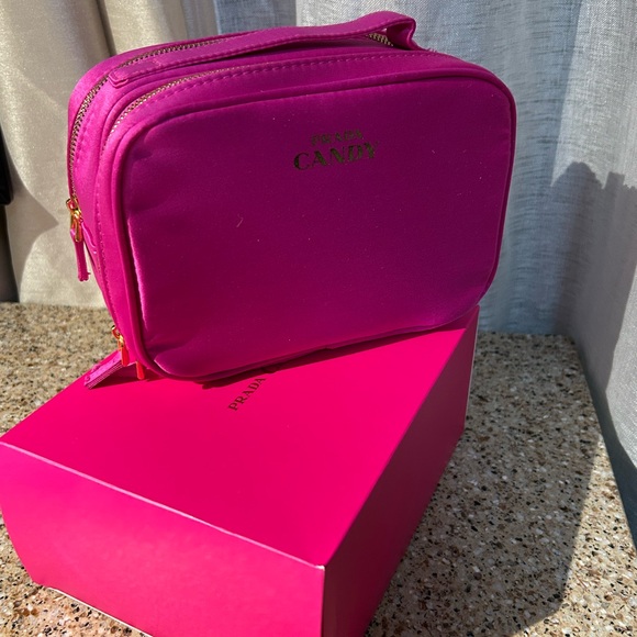 Prada | Bags | Prada Pink Cosmetic Bag Handbag | Poshmark